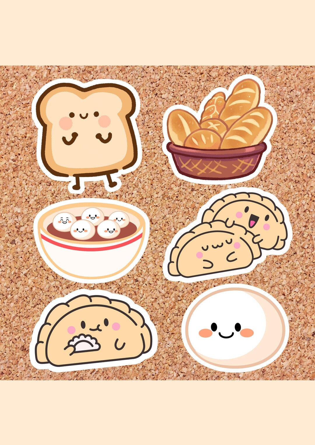 Kawaii Printable Cards | Cute Food-themed Unique Shapes - Bread ...