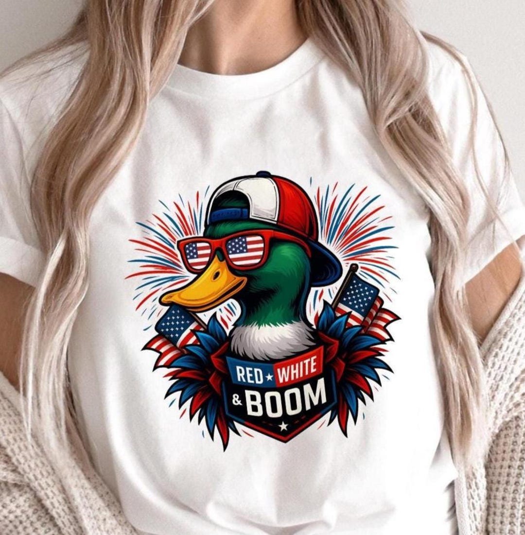 4th July Mallard Duck Png, Red White & Boom Duck Png, Boys Independence ...