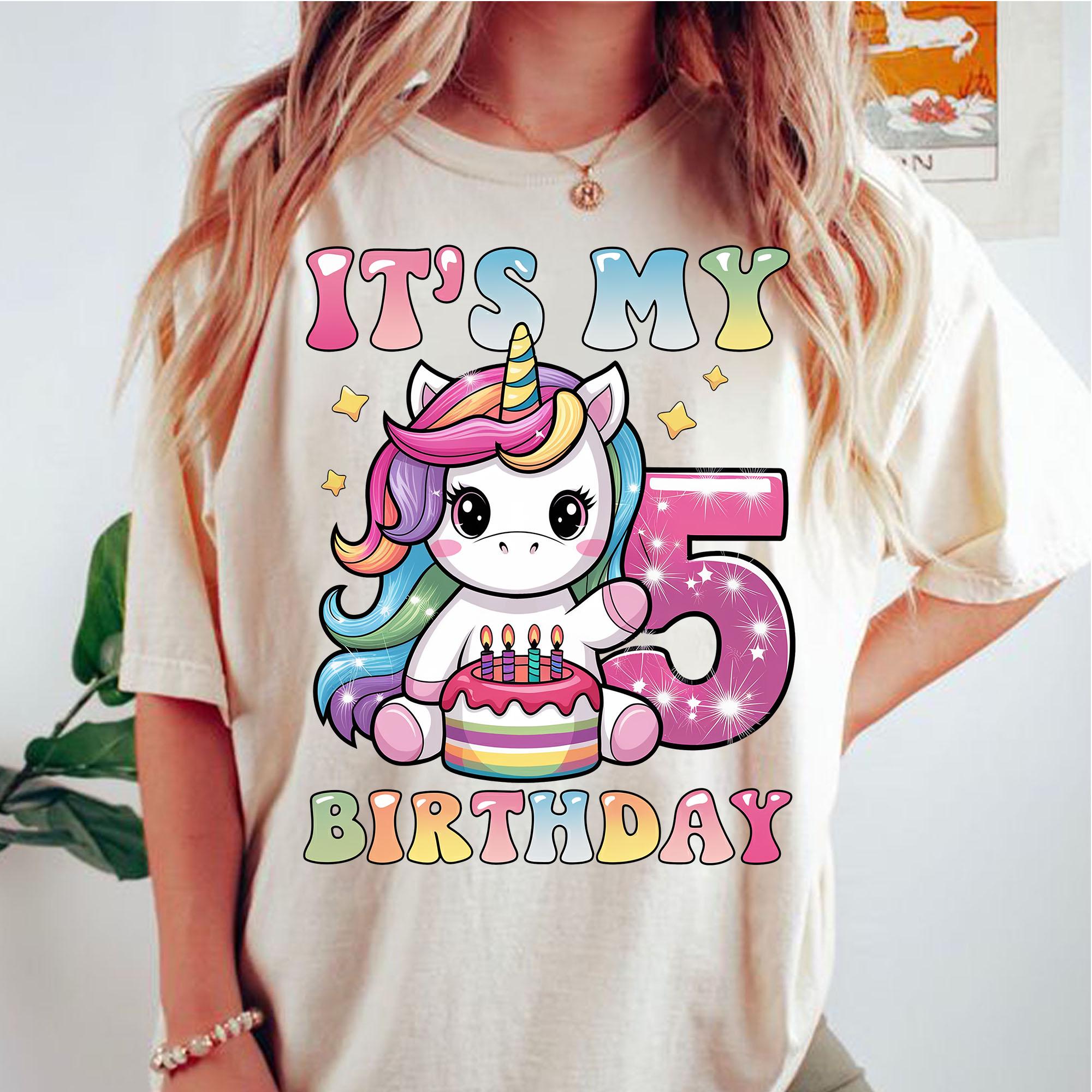 Unicorn Birthday Svg, My 5th Birthday Svg, Five Birthday Png - Etsy