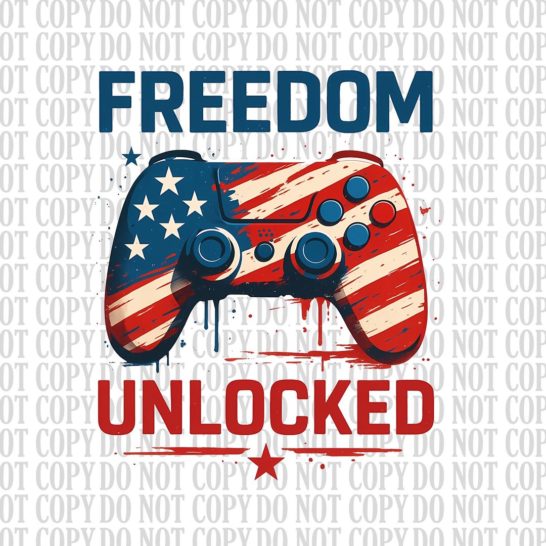 Freedom Unlocked Png, Patriotic Png for Kids, USA Game Controller Png ...