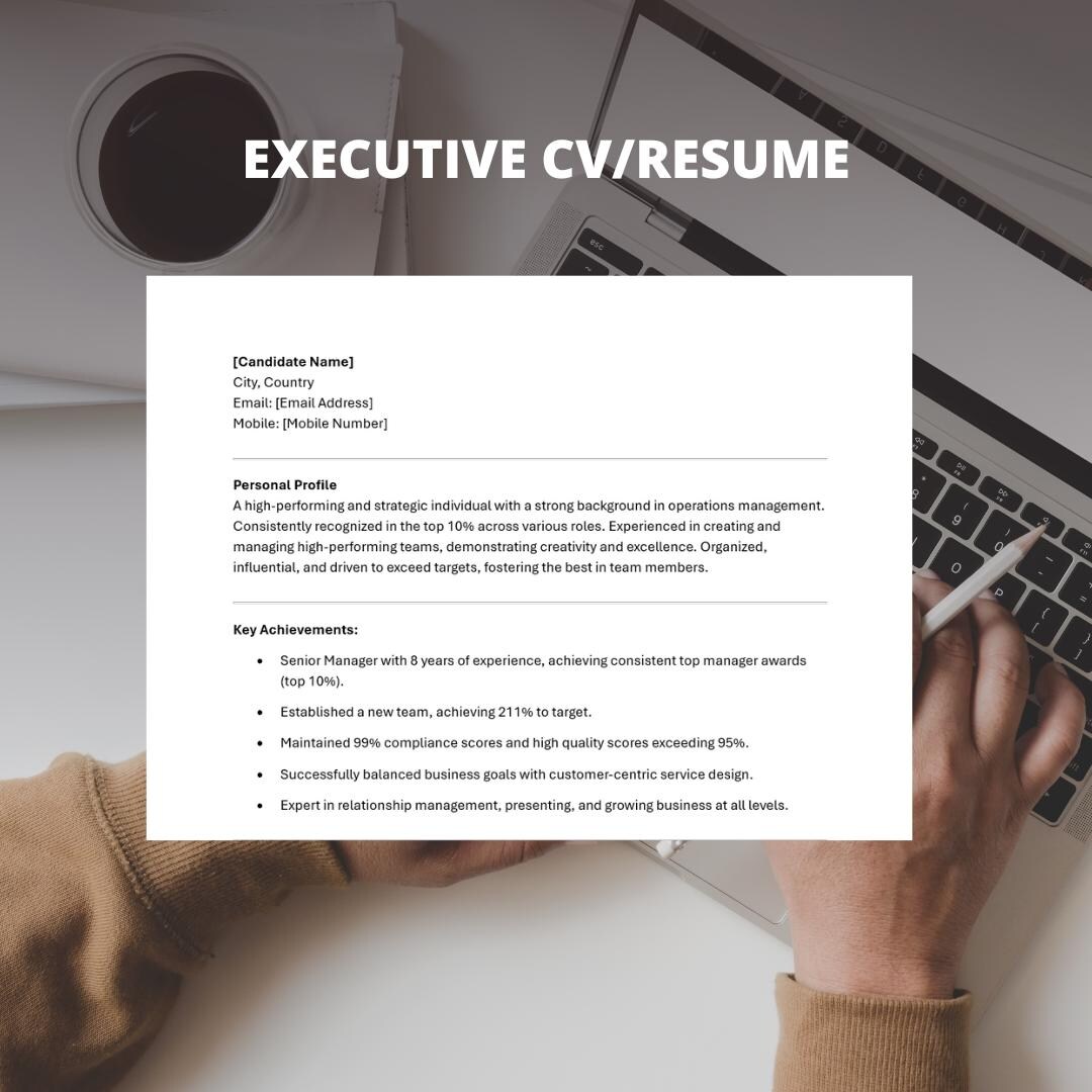 Executive Management Cv/resume and Cover Letter - Etsy
