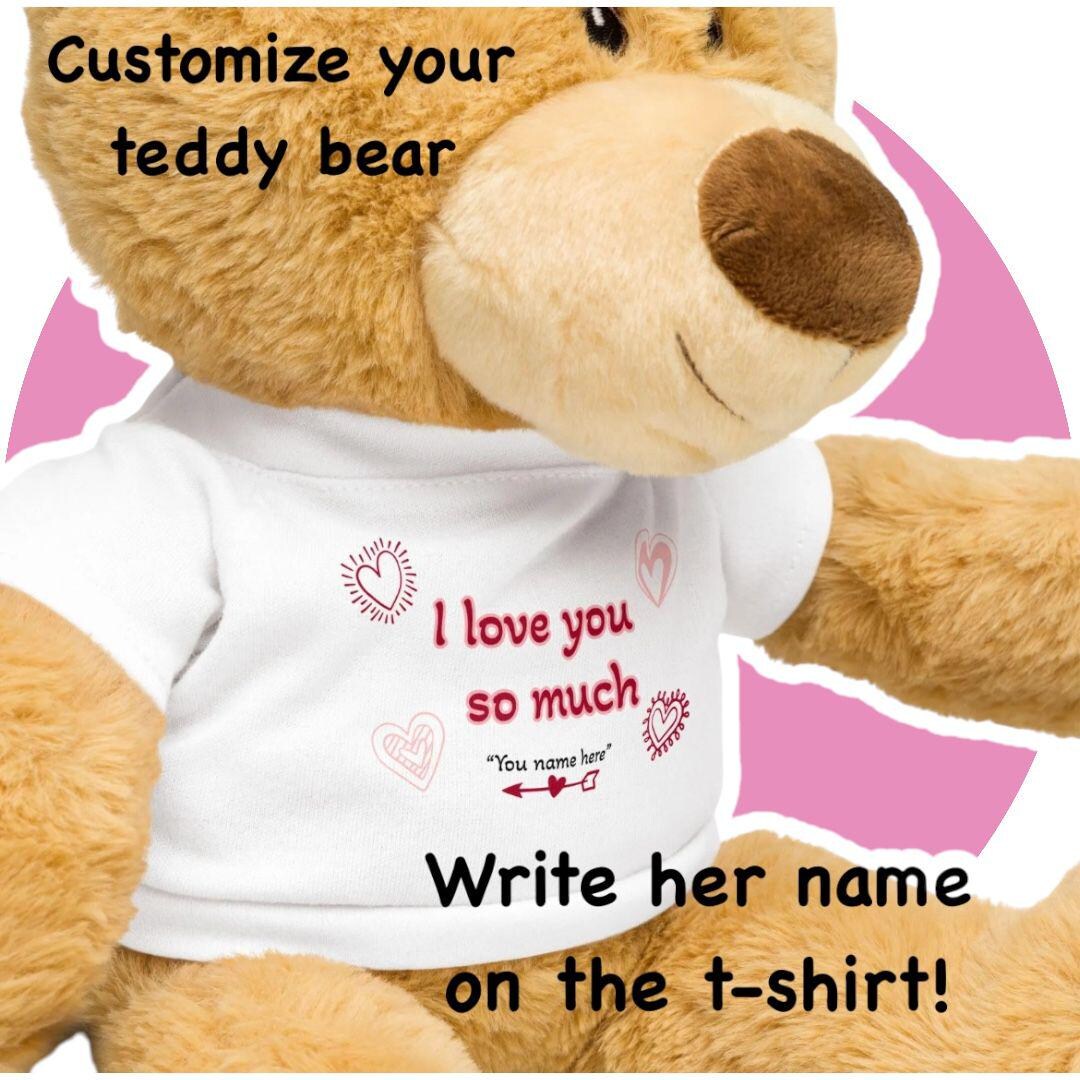 I Love You Teddy Bear Customize - Etsy