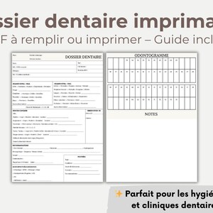 Printable Dental Record Form PDF – Patient Sheet + Odontogram – for HD ...