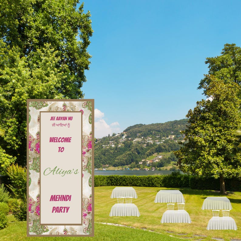 Welcome Sign & Bar Sign | Mehndi Wedding Sign | Customizable | Anand ...