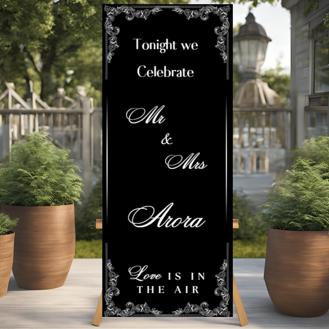 Reception Welcome Sign & Bar Sign | Wedding Sign | Customizable ...