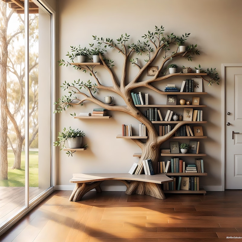Tree Bookshelf - Etsy