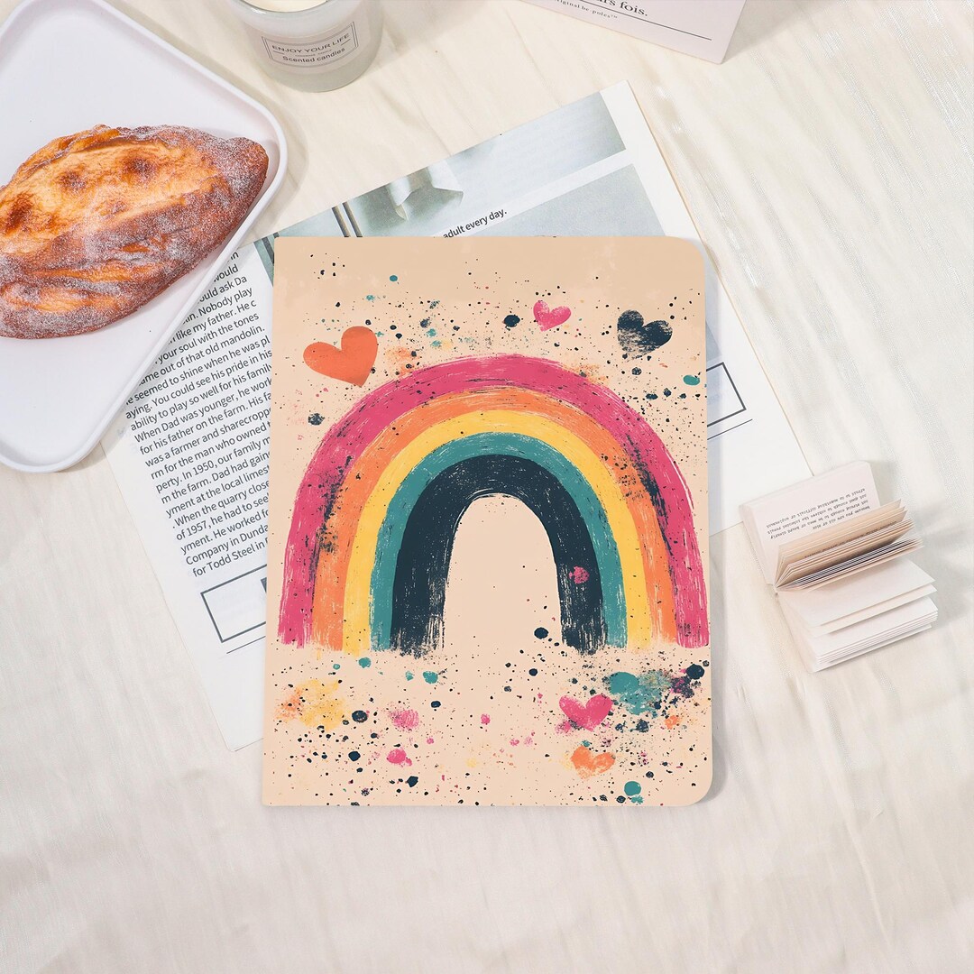 Custom Five-color Rainbow Crayon Drawing Pattern iPad Case, Simple ...