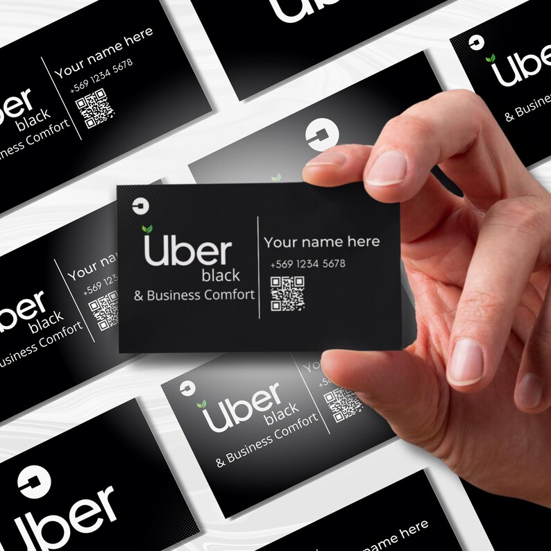 Business Cards, Premium Canva Template for Professional Uber Drivers ...
