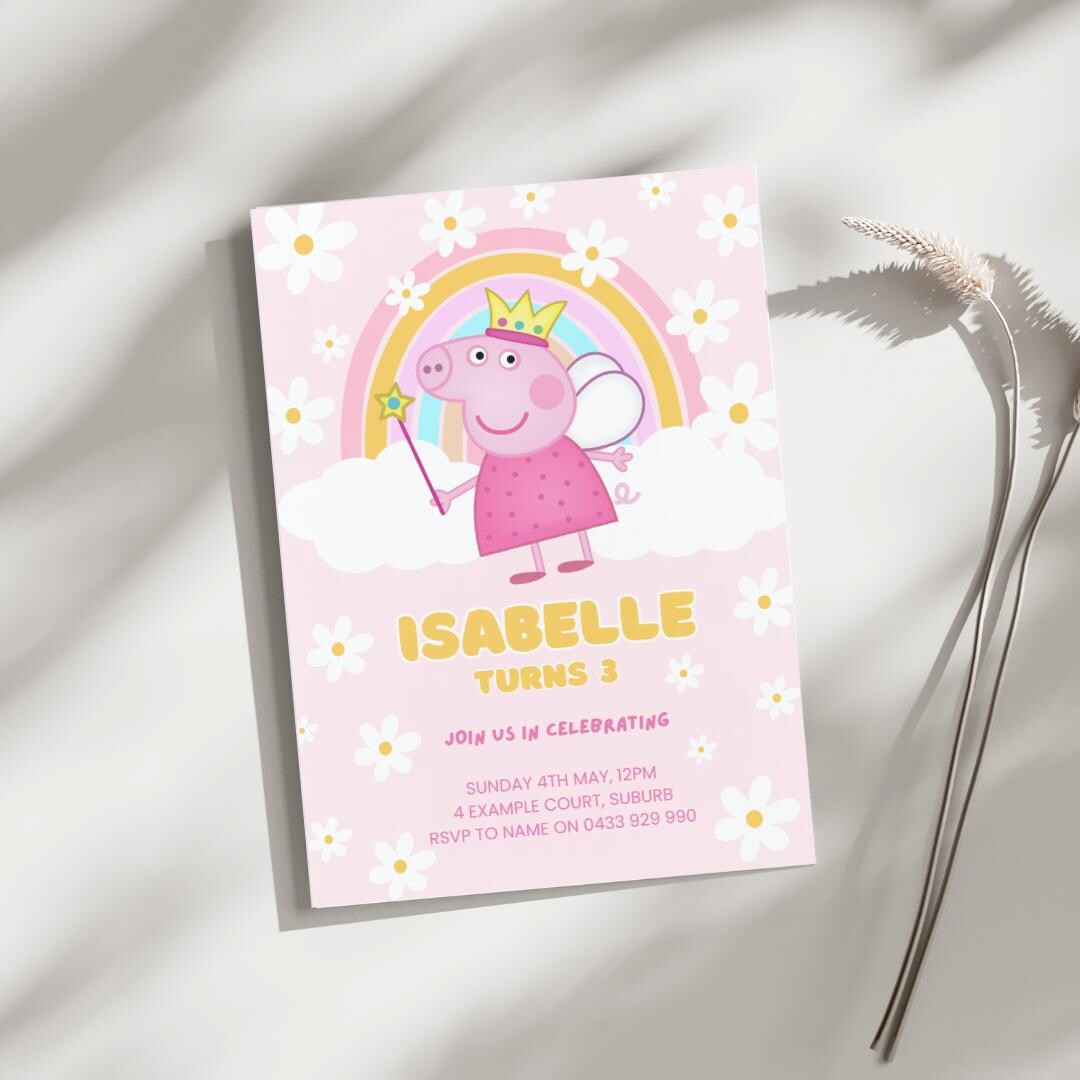 Peppa Pig Birthday Invitation - Etsy UK