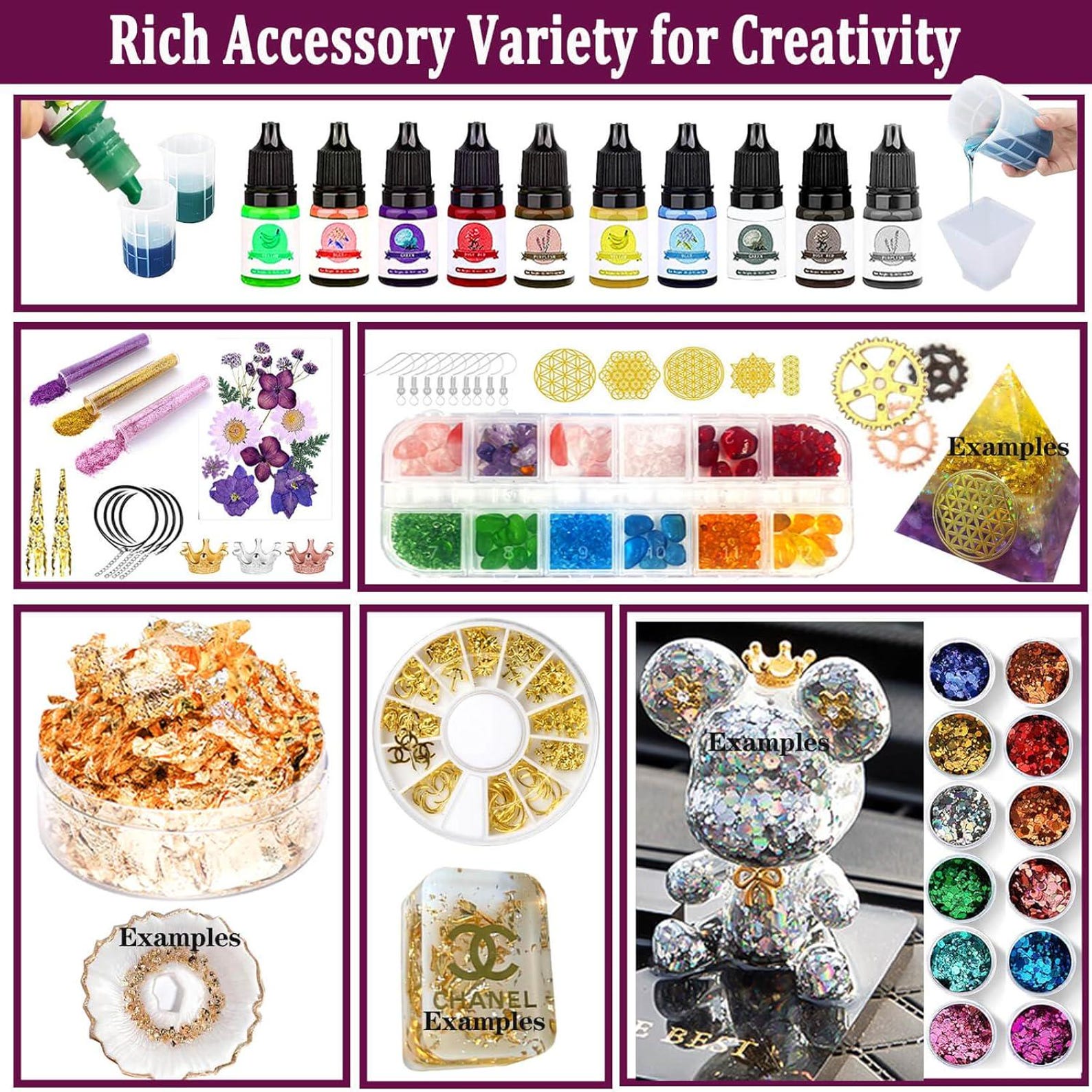 Epoxy Resin Kit for DIY Jewelry Making – Silicone Sphere, Pyramid ...