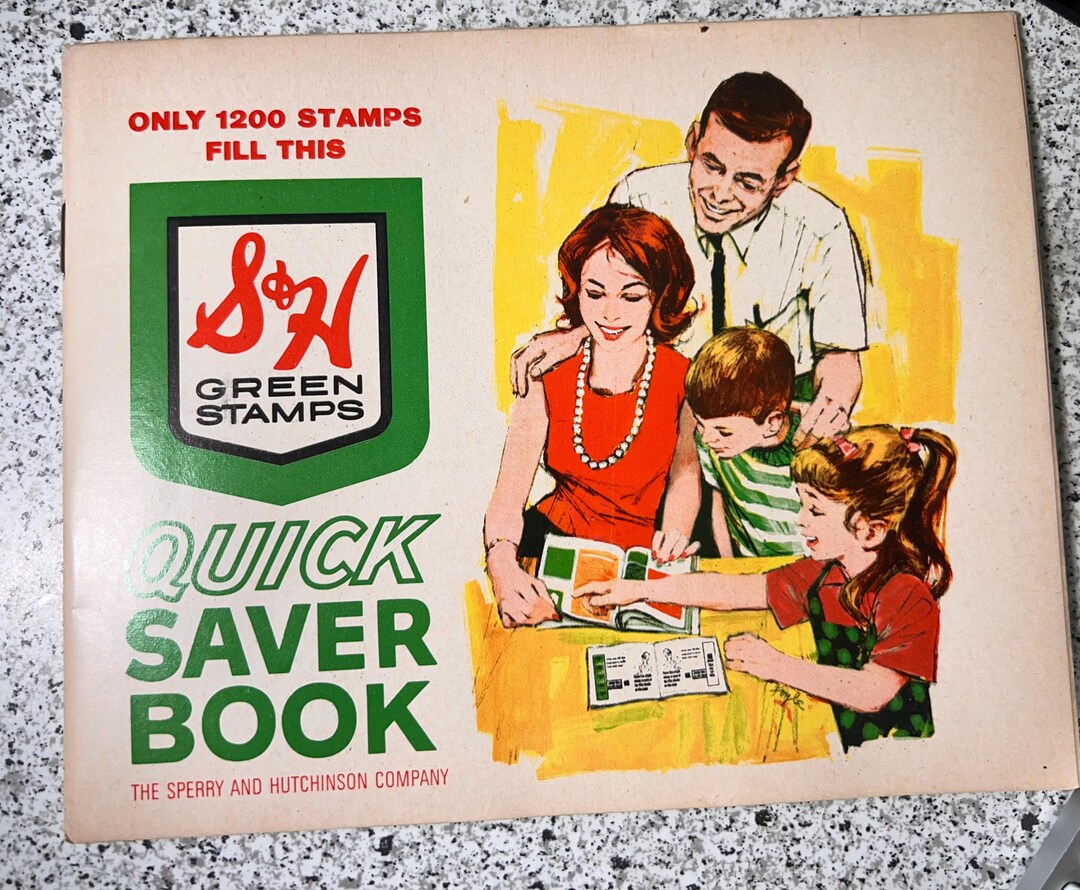 Vintage S&H Green Stamps Quick Saver Book Unused 1200 Capacity No ...