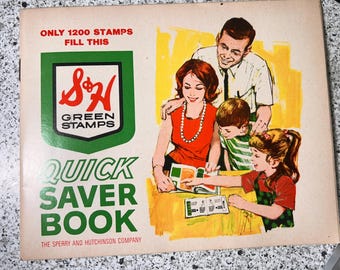 Vintage S&H Green Stamps Quick Saver Book Unused 1200 Capacity No ...