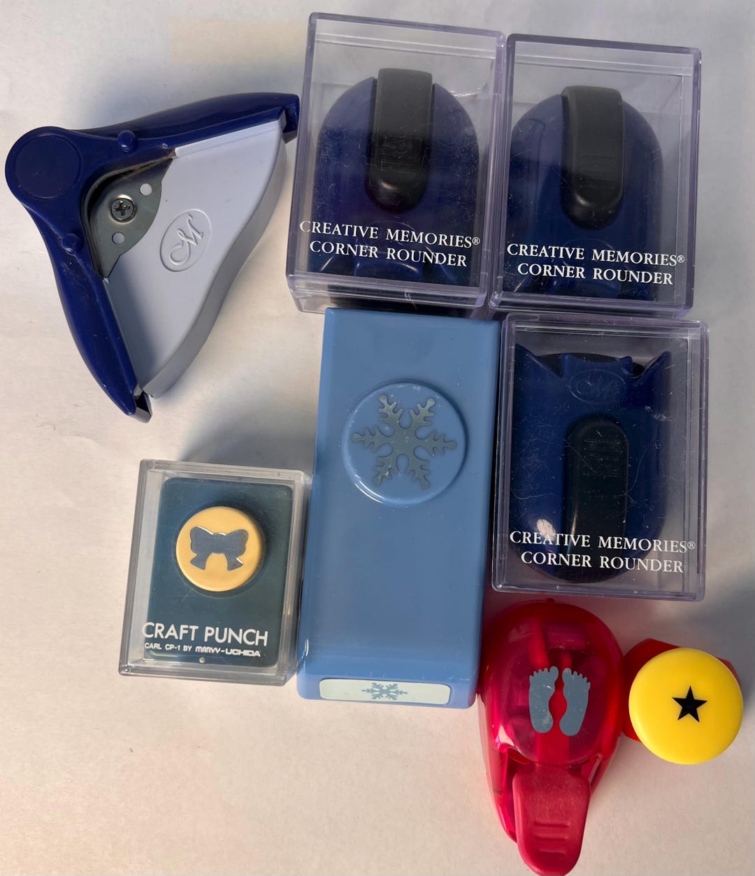 Lot 8 Corner Rounder Paper Punch Blue Lightweight Creative Memories W ...