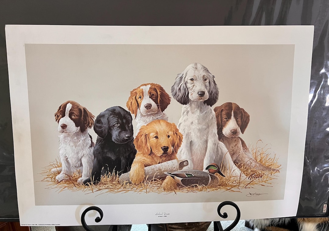 Vintage 80s James H. Killen "school Daze" Poster Print, Puppy Dog Print ...