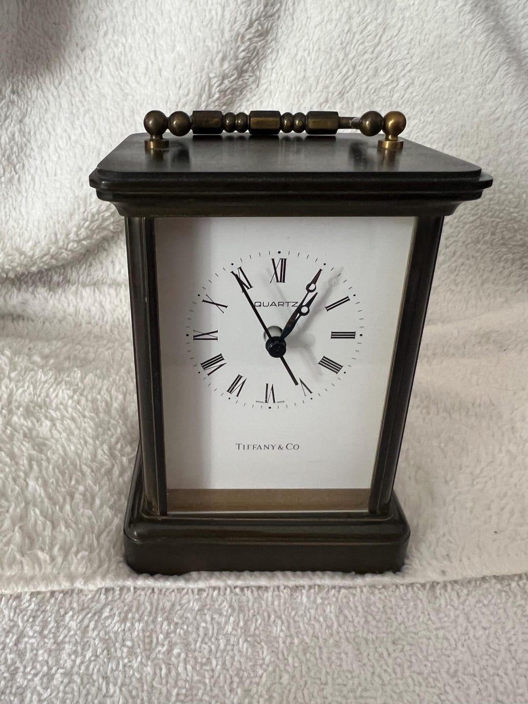 Tiffany & Co. Brass Quartz Desk Carriage Clock, Vintage - Etsy