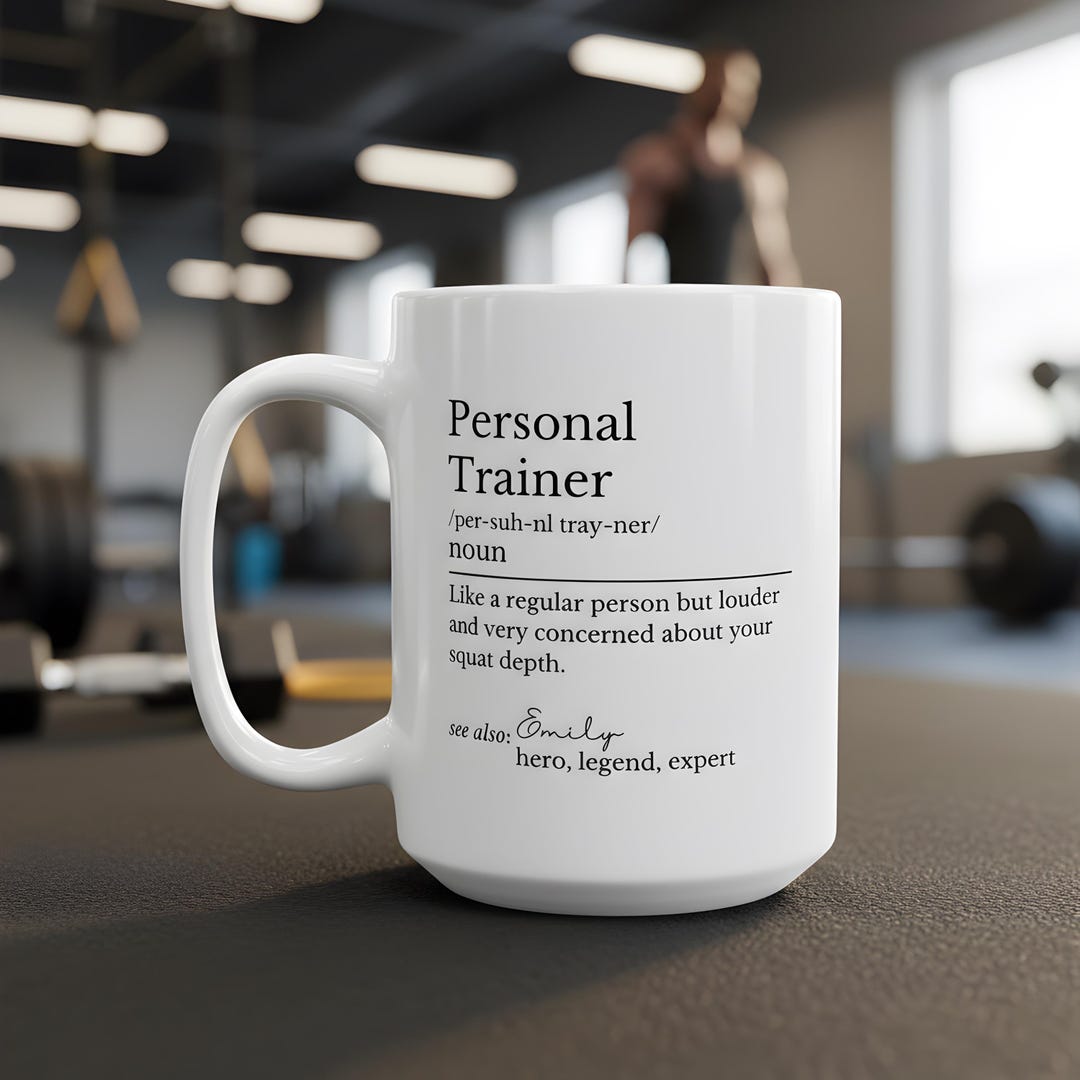 Personalized Personal Trainer Mug - Custom Name Gift for Fitness Coach ...
