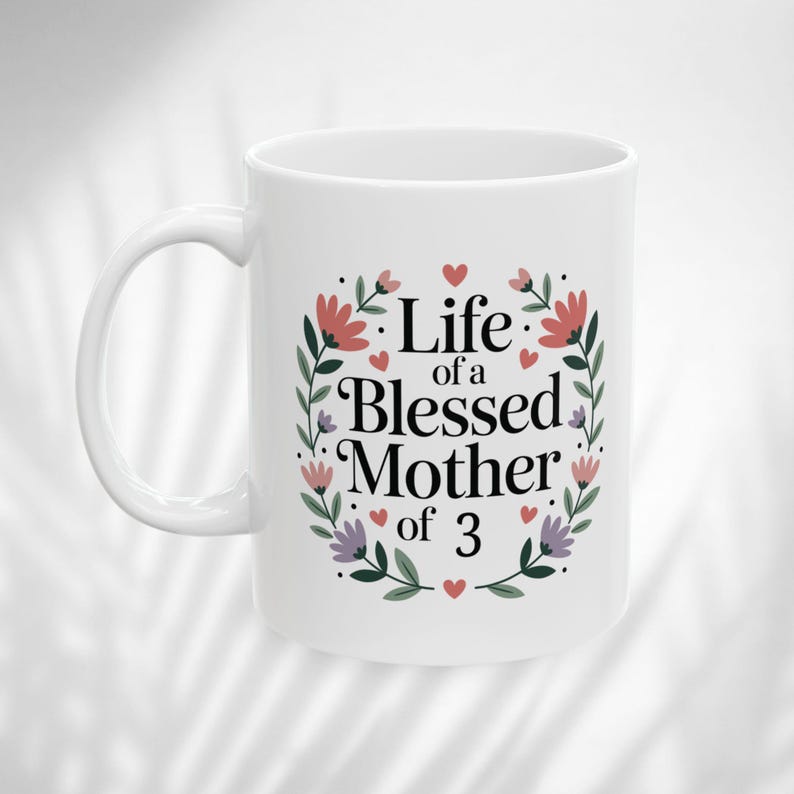 Blessed Mom Coffee Mug - Custom Mother of Any Number of Kids Gift - Etsy