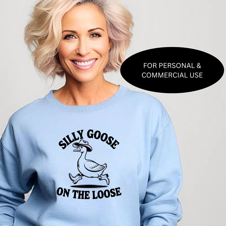 Silly Goose on the Loose PNG – Funny Running Goose Sublimation for ...