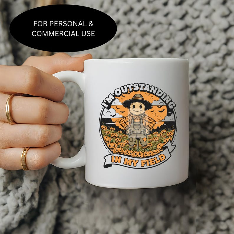 Funny Scarecrow Fall Harvest Design: I'm Outstanding in My Field (SVG ...
