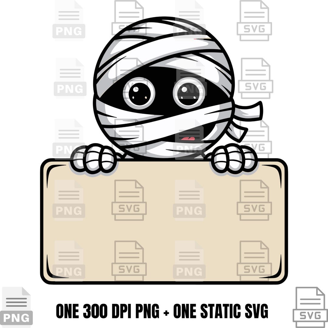 Custom Name Mummy Clipart, Halloween Sublimation PNG SVG (digital ...