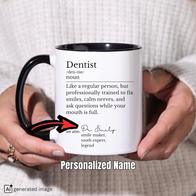Dentist Graduation Gift, Personalized Definition Mug With Custom Name ...