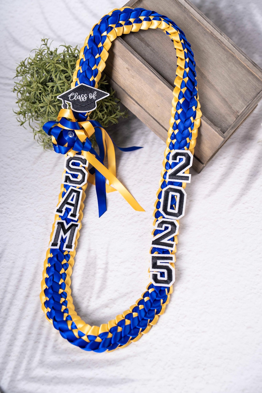 2025 Graduation Lei With Name, Braided Satin Ribbon Personalized ...
