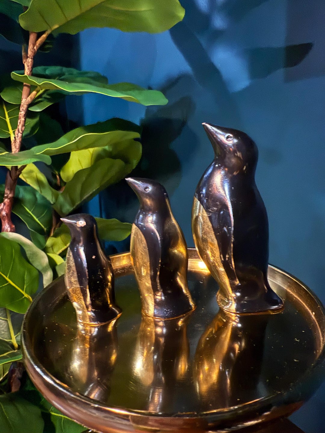 Vintage Brass Penguin Figurines – Set of 3 Mid Century Modern Brass ...