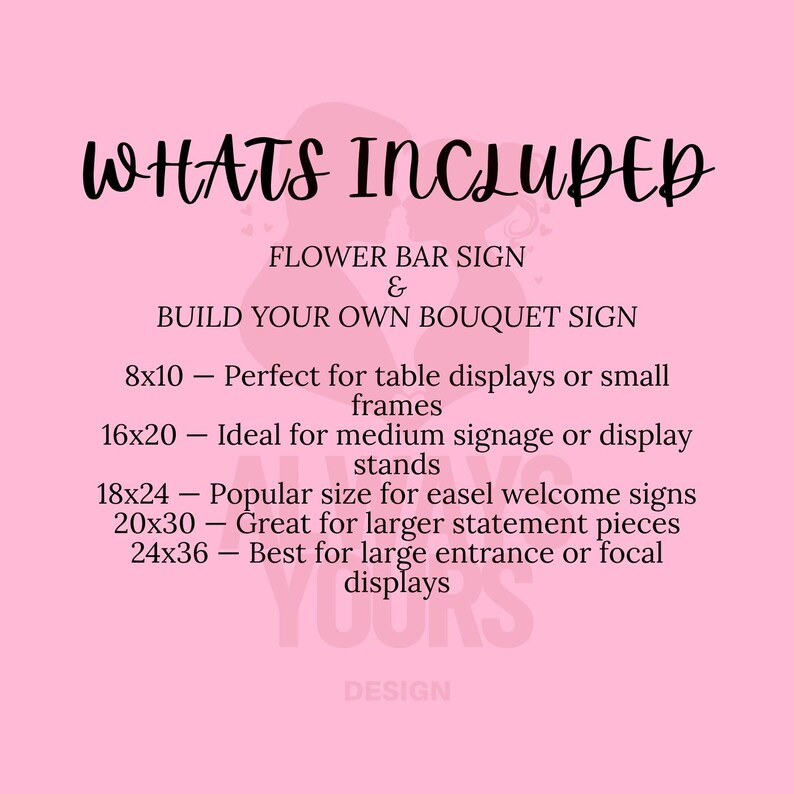 Flower Bar Instructions Sign | Create Your Own Bouquet Printable ...
