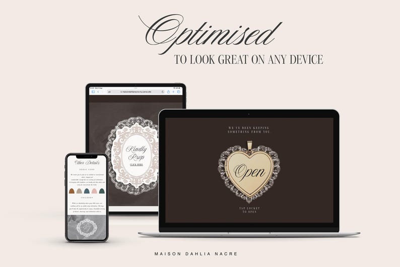 Elegant Wedding Website Template – Classic Chestnut Locket Design ...