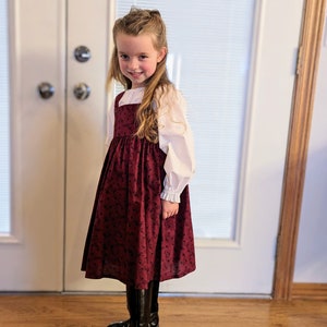 Little Girls Long Cotton Burgundy Star Overall Jumper Size 4 - Etsy