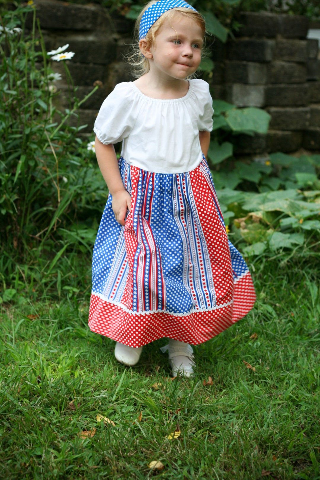 Little Girls Red, White, and Blue Patriotic 4th of July Stars and ...