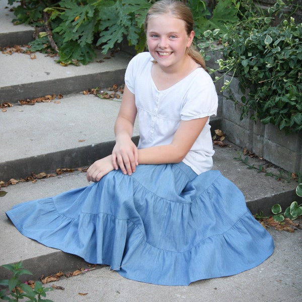 Girls Denim Skirt - Etsy