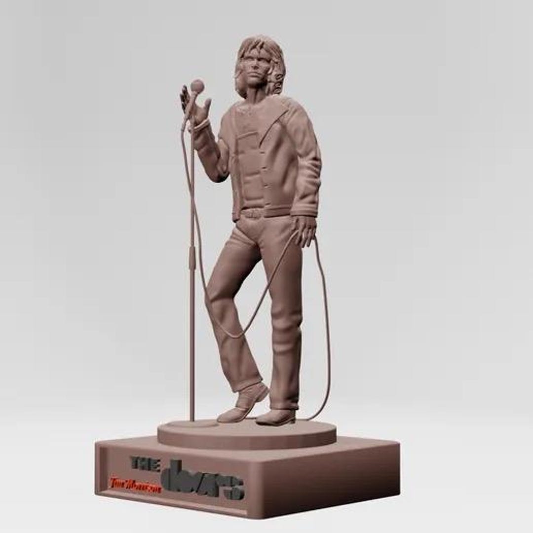 Jim Morrison Figure – 20 Cm – the Doors – 3D Grey Resin – Vintage Rock ...