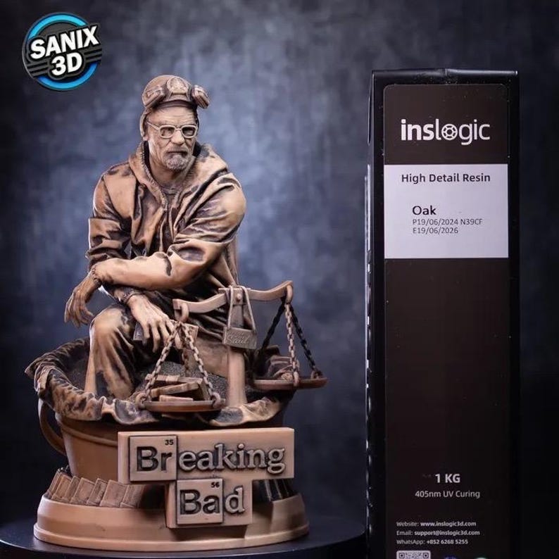 Walter White – 3D Resin Figurine Fan Art Breaking Bad – 22 Cm Statue to ...