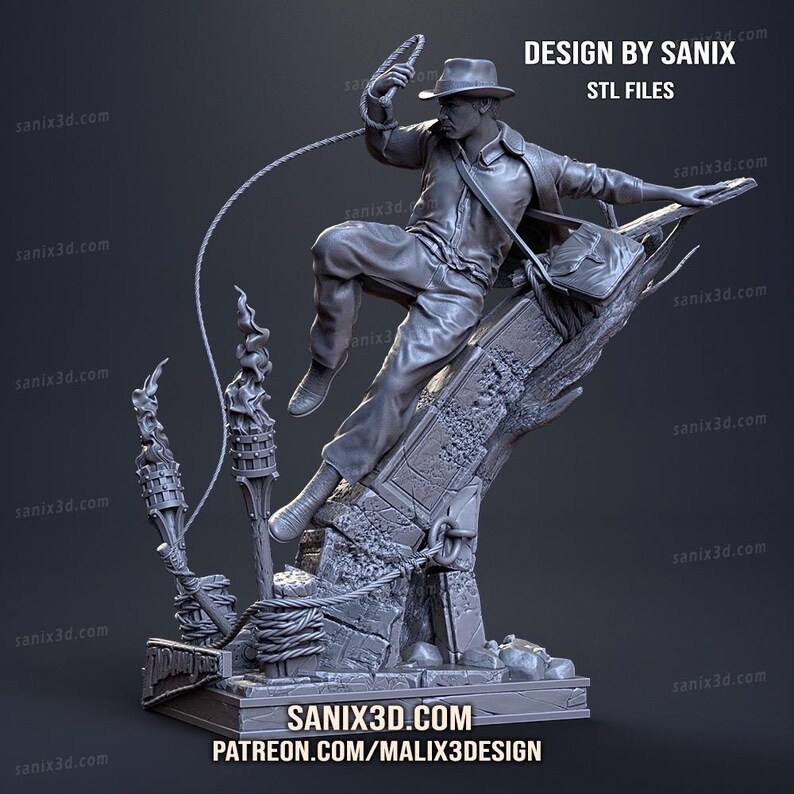 Indiana Jones – 3D Resin Figure Fan Art Cinema – 18 Cm Statue to ...