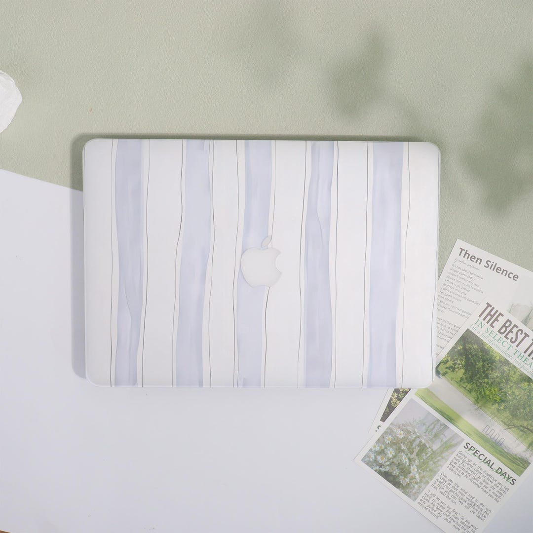 Simple Light Blue Striped MacBook Air Case |hard Laptop Case for ...