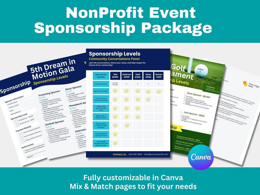 Event Sponsorship Package, Sponsorship Levels, Charity Nonprofit ...