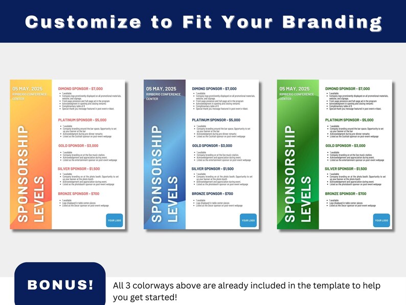 Event Sponsorship Flyer Template: Customizable Canva Design (digital ...