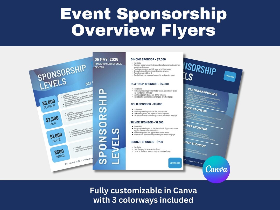 Event Sponsorship Flyer Template: Customizable Canva Design (digital ...