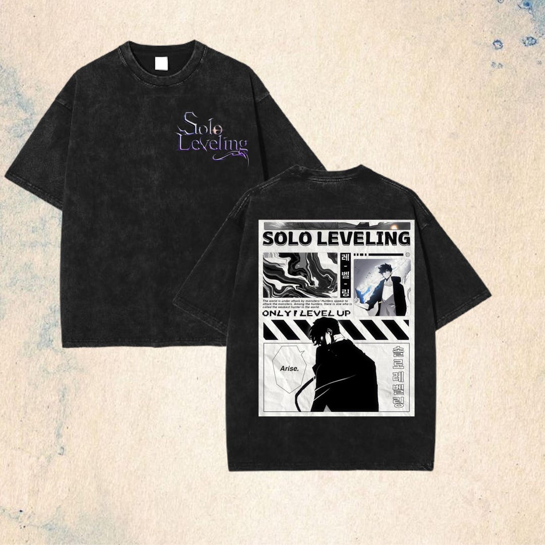 Solo Leveling Oversize Snow Washed T-shirt Solo Leveling Gift for Him ...