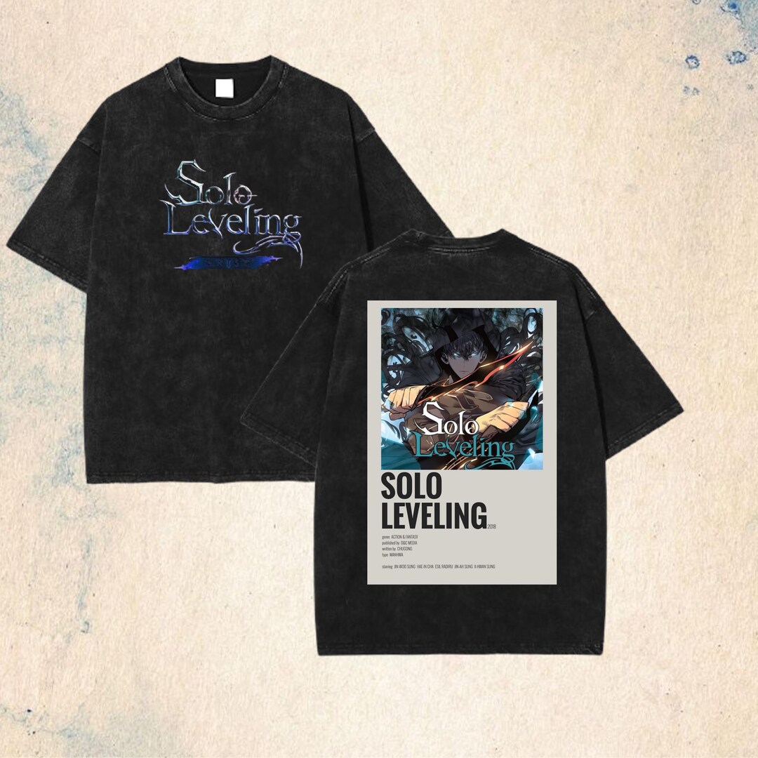 Solo Leveling Anime Oversize Snow Washed T-shirt Solo Leveling Anime ...