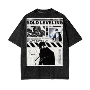 Solo Leveling Oversize Snow Washed T-shirt Solo Leveling Gift for Him ...