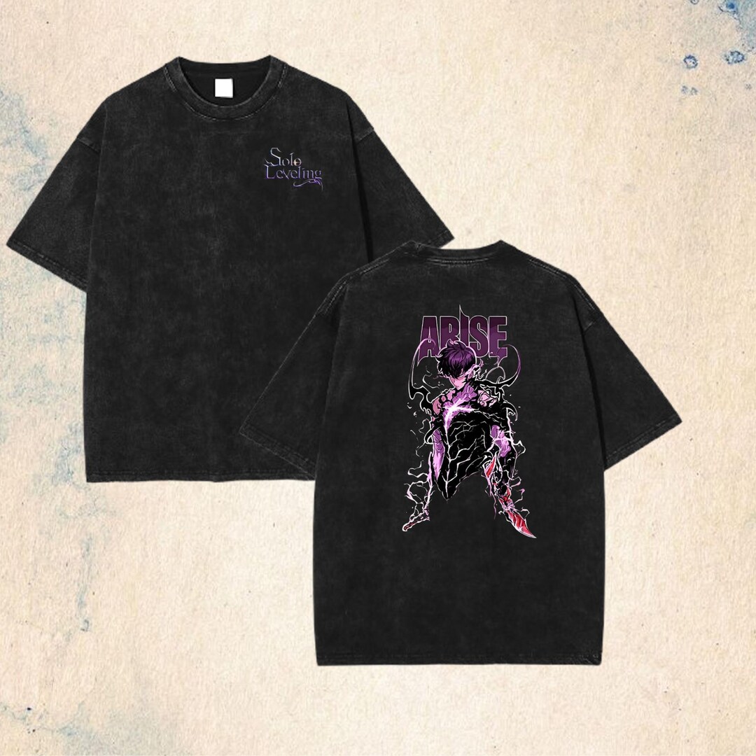 Solo Leveling Anime Oversize Snow Washed T-shirt Solo Leveling Anime ...