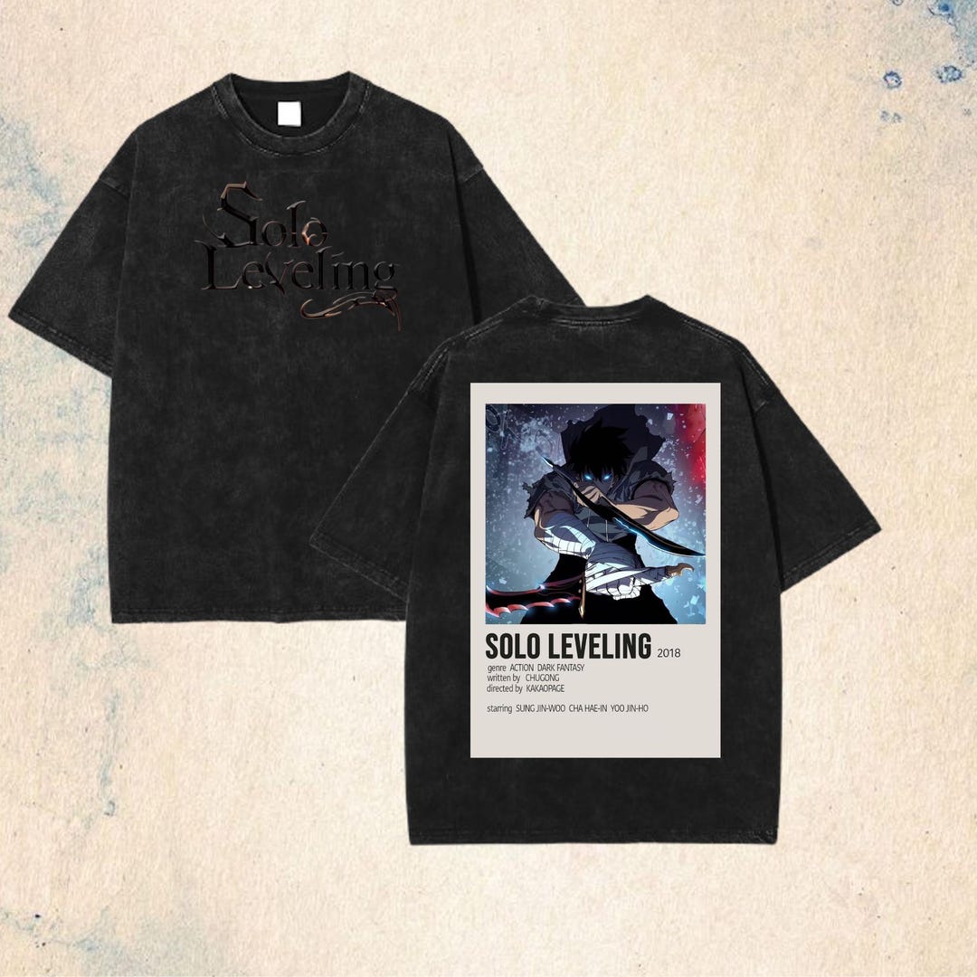 Solo Leveling Oversize Snow Washed T-shirt Solo Leveling Gift for Him ...