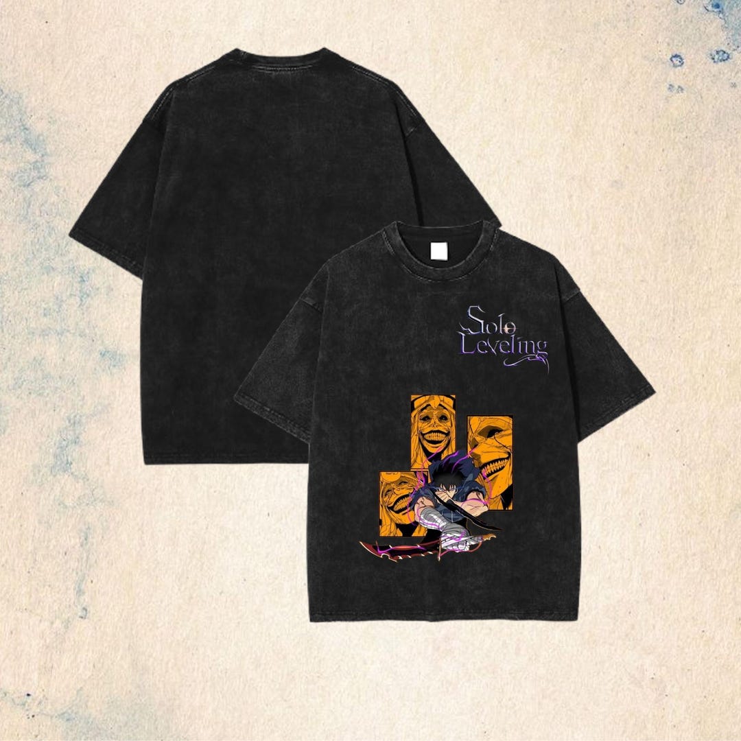 Solo Leveling Oversize Snow Washed T-shirt Solo Leveling Gift for Him ...