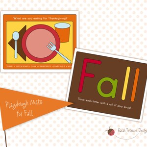 Fall Themed Play Dough Mats - Instant Download Printable - Etsy