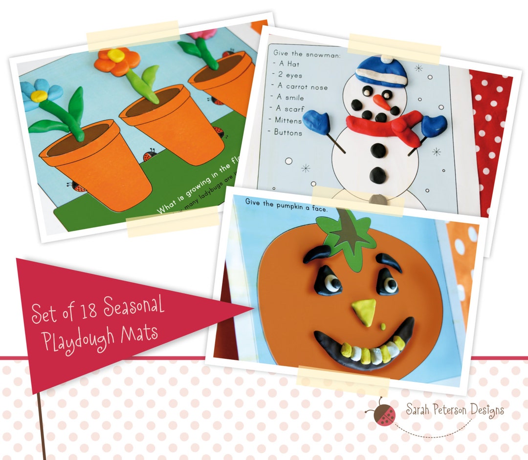 Instant Download Printable - Set of 18 Play Dough Mats for Winter ...