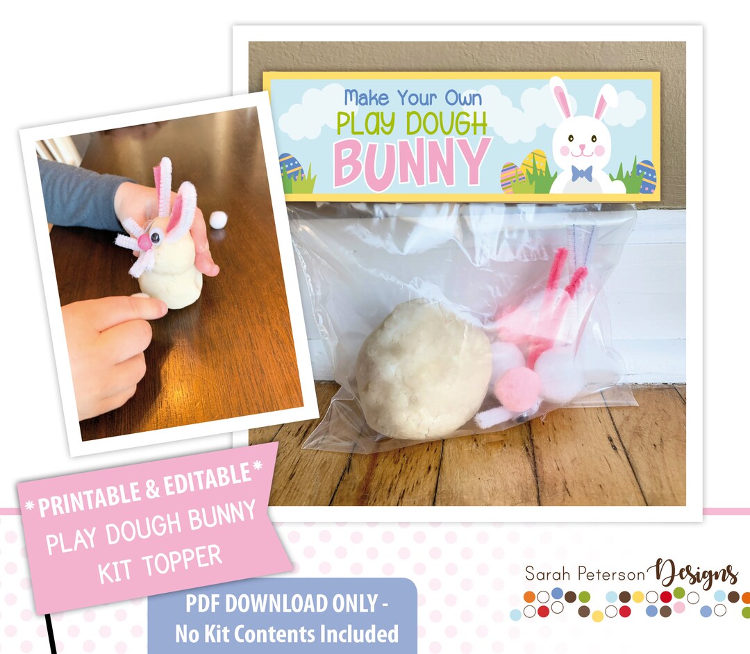 Instant Download PRINTABLE - EDITABLE - Make Your Own "play Dough Bunny ...