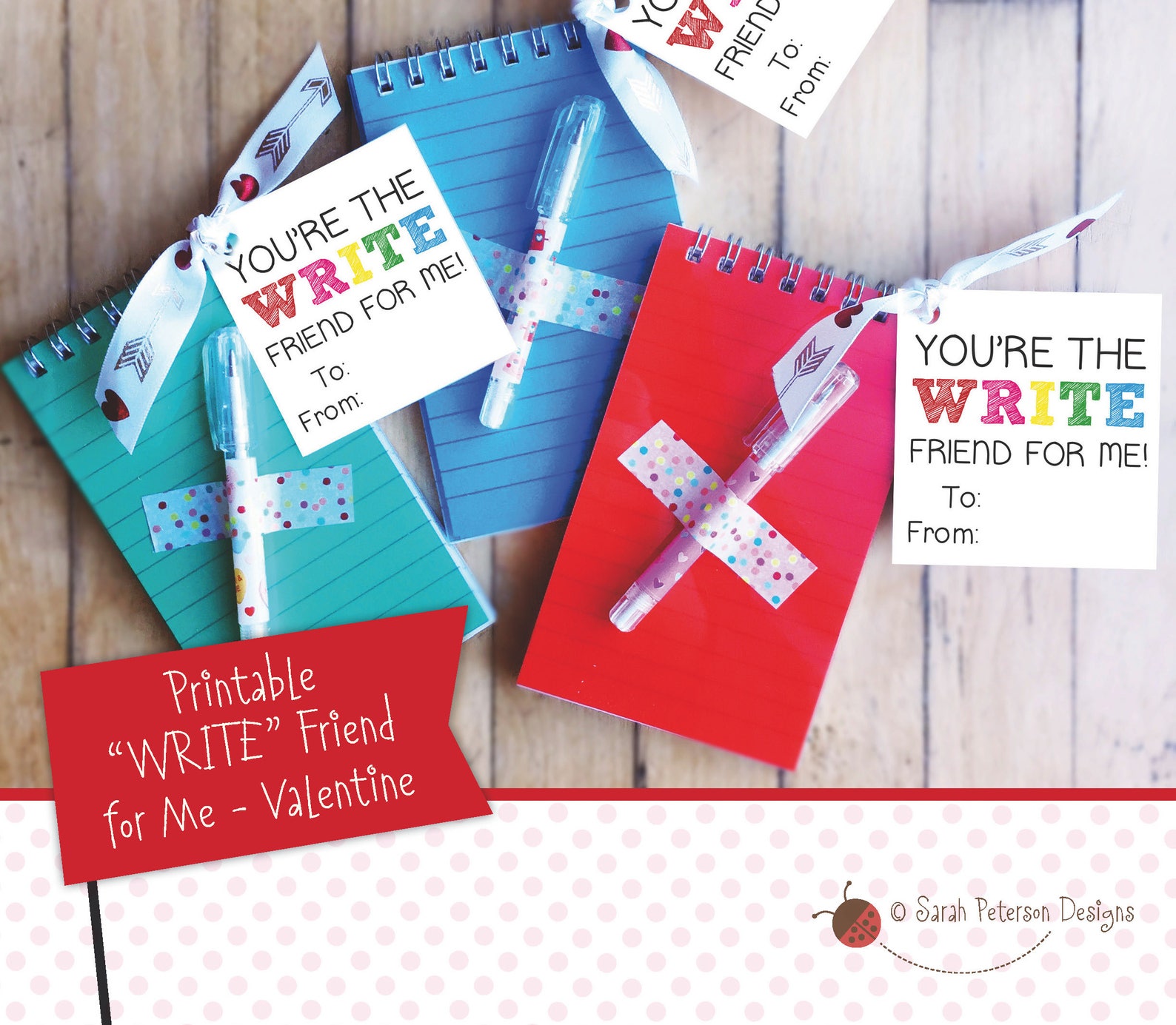 PRINTABLE - You're the WRITE Friend for Me! - DIY Pen and Notepad ...