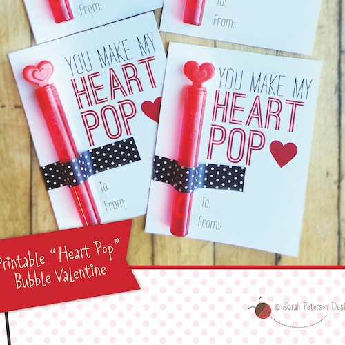 Bubble Valentine Printable you Make My Heart Pop - Etsy